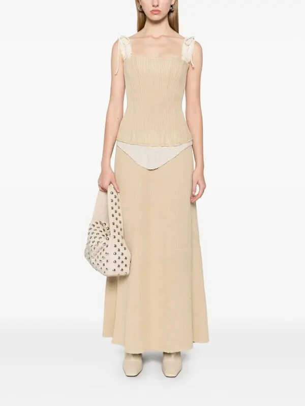 ELENA VELEZ Ribbed Knit Midi Skirt