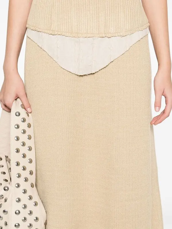 ELENA VELEZ Ribbed Knit Midi Skirt