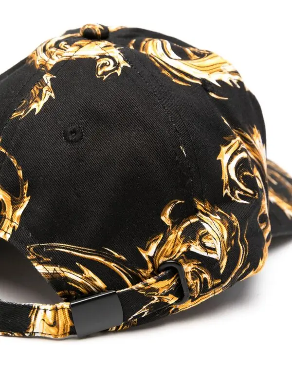 Versace Chrome Couture-Print Baseball Cap In Black - 30% Off