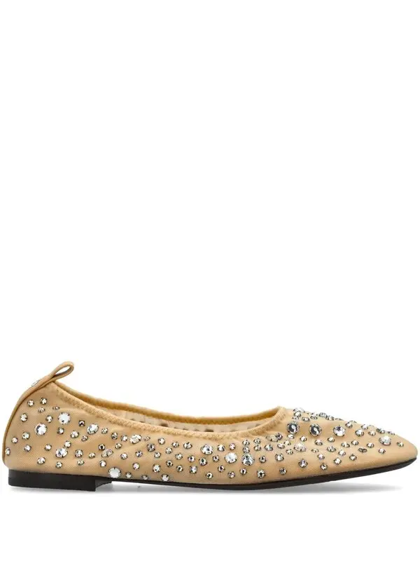 Tory Burch Crystal Embellished Ballerina Flats - Neutrals