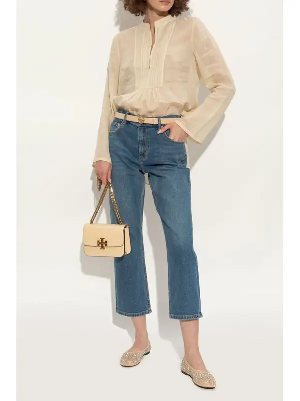 Tory Burch Crystal Embellished Ballerina Flats - Neutrals