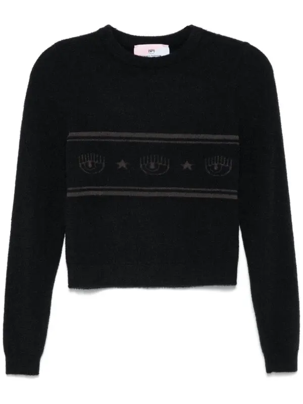 CHIARA FERRAGNI Eyelike-motif Sweater - Black