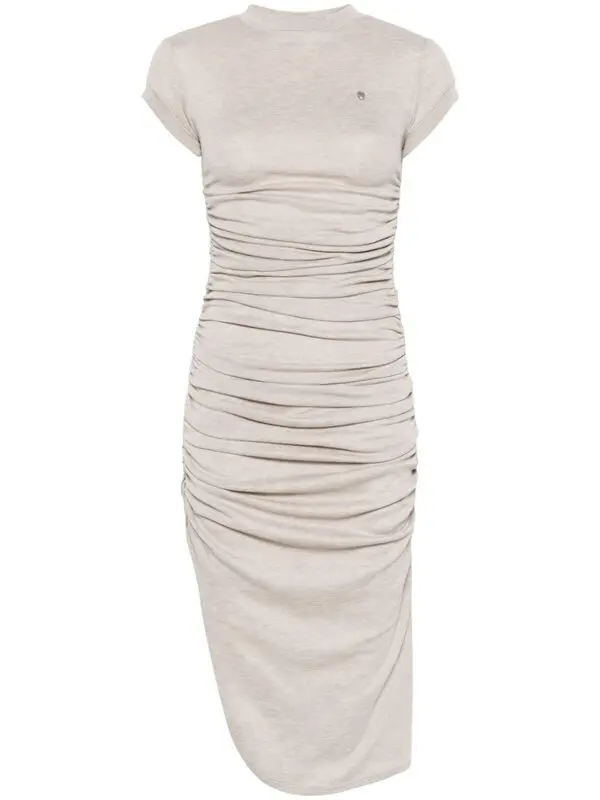 ELENA VELEZ Ruched Mini Dress - Neutrals
