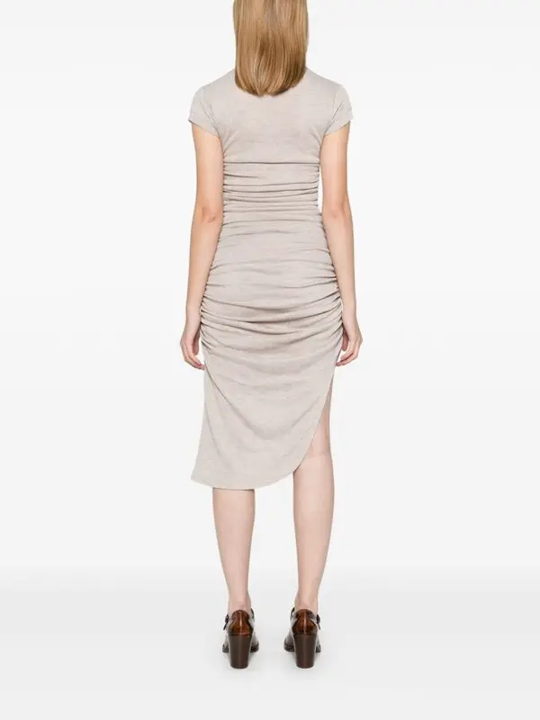 ELENA VELEZ Ruched Mini Dress - Neutrals