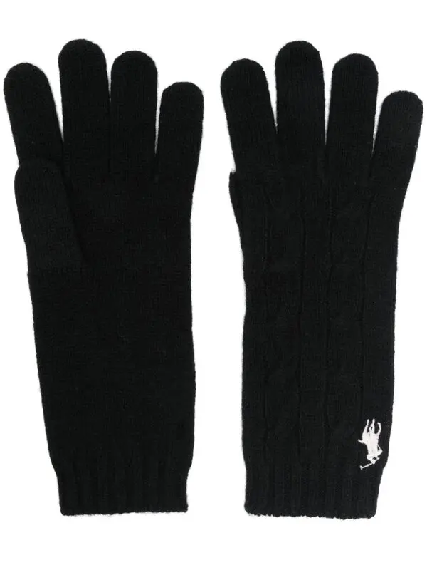 Polo Ralph Lauren Cable-knit Gloves - Black