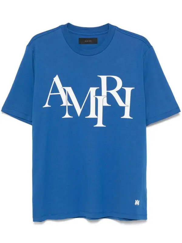 Amiri Staggered-logo T-shirt - Black