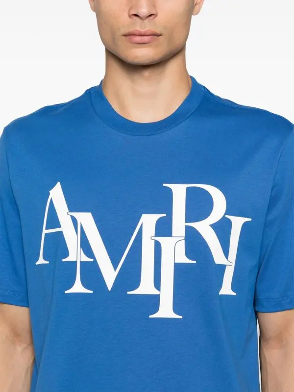 Amiri Staggered-logo T-shirt - Black