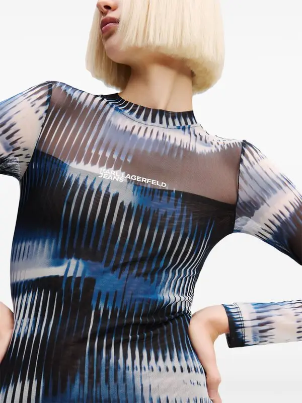Karl Lagerfeld Glitch-print Mesh Dress