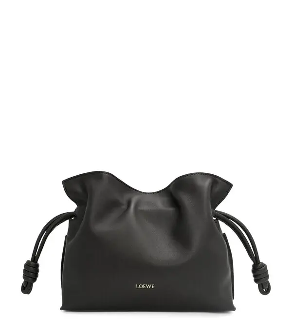 Loewe Mini Leather Flamenco Purse - Black