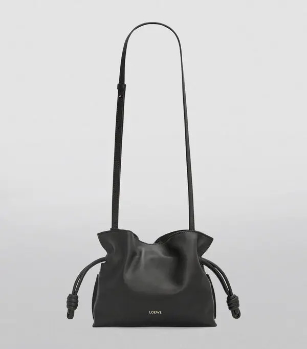 Loewe Mini Leather Flamenco Purse - Black