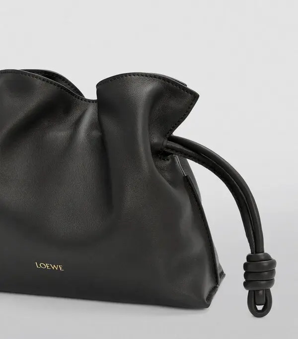Loewe Mini Leather Flamenco Purse - Black