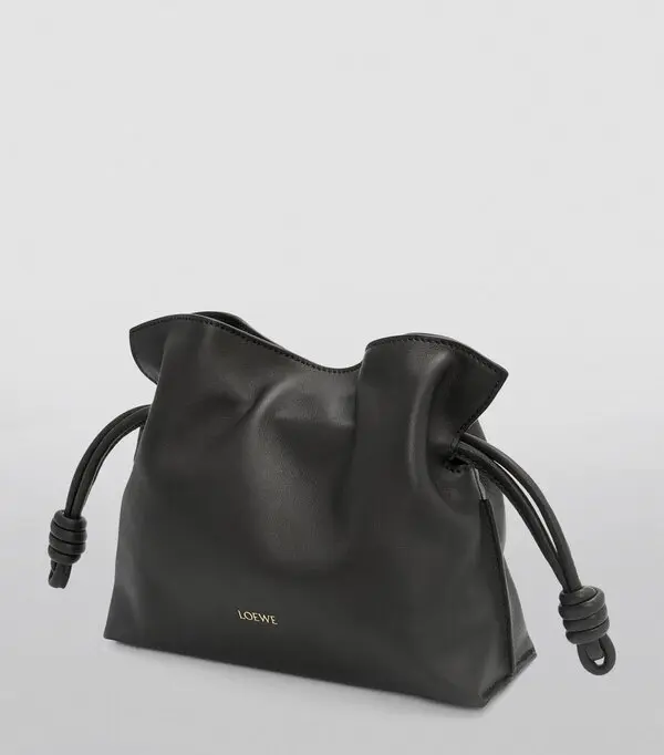 Loewe Mini Leather Flamenco Purse - Black
