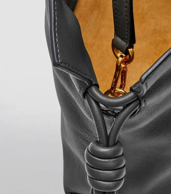 Loewe Mini Leather Flamenco Purse - Black