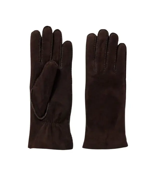 AGNELLE Denise Shearling Gloves - Brown