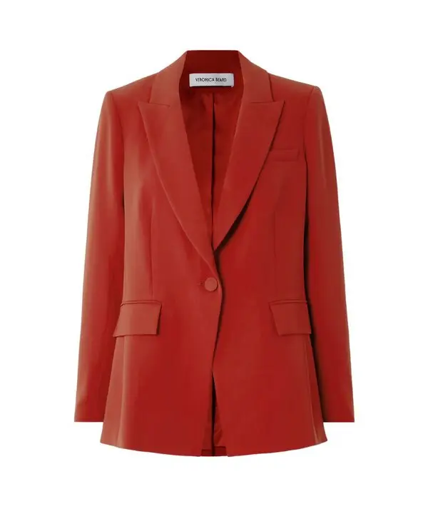 Veronica Beard Long And Lean Dickey Crepe Blazer - Red