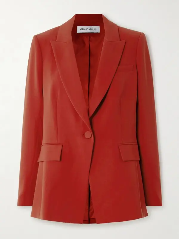 Veronica Beard Long And Lean Dickey Crepe Blazer - Red