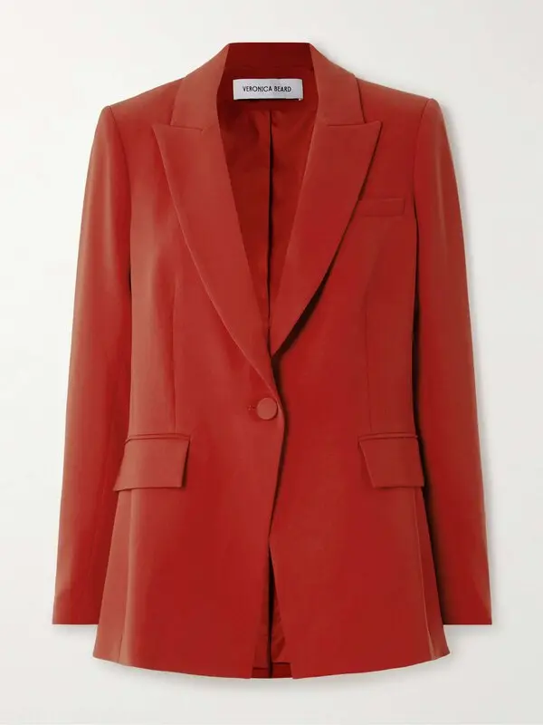 Veronica Beard Long And Lean Dickey Crepe Blazer - Red