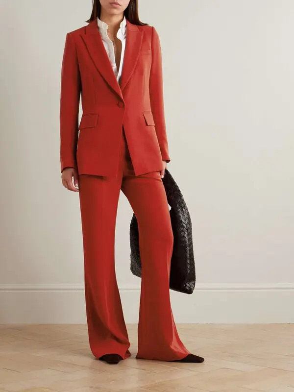 Veronica Beard Long And Lean Dickey Crepe Blazer - Red