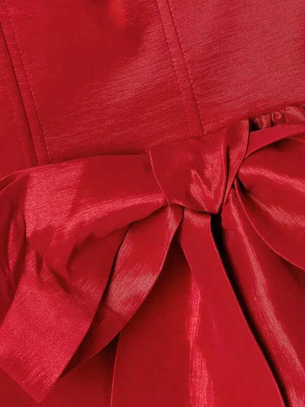 KIKA VARGAS Ava Bow-detailed Taffeta Midi Dress