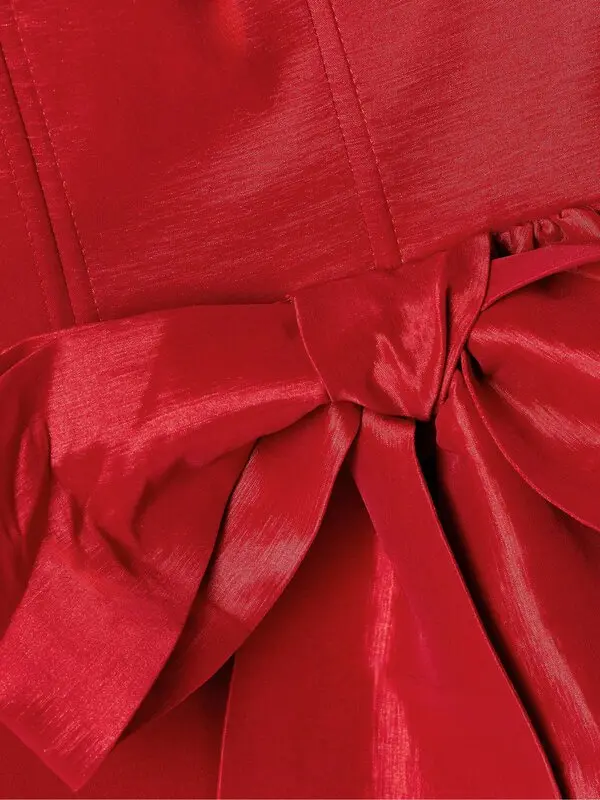 KIKA VARGAS Ava Bow-detailed Taffeta Midi Dress