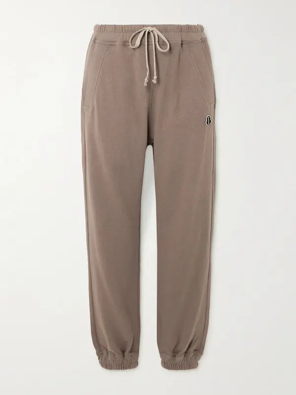 Rick Owens Moncler Appliquéd Cotton-jersey Track Pants