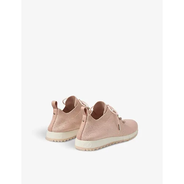 JIMMY CHOO Veles Faux Sequin-embellished Low-top Knitted Trainers - X Macaron