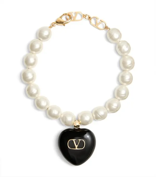 Valentino Garavani Coeur Royal Beaded Bracelet - Ivory