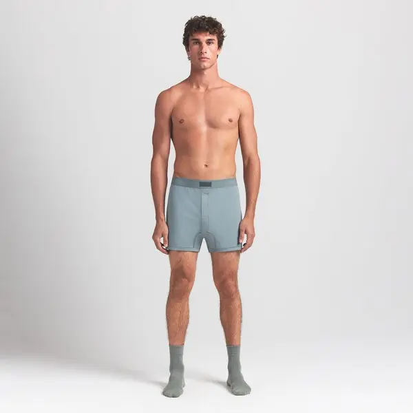 SKIMS Knit Boxer | Blue | | Cotton - Sky