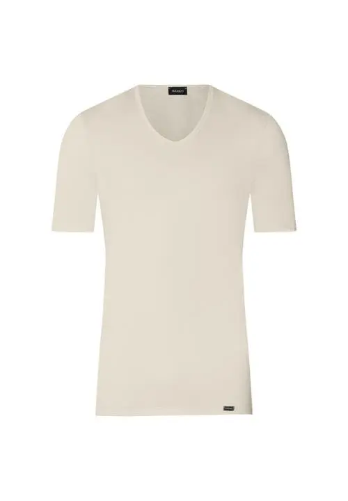 Hanro Ultralight Fitted Cotton V-neck T-shirt - Moon