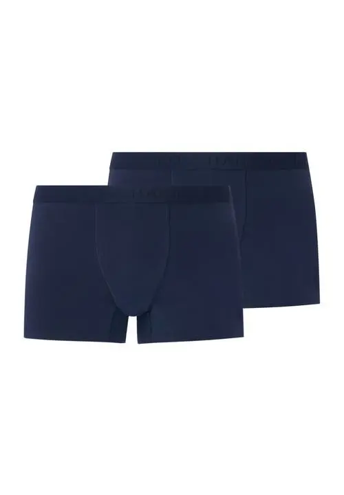 Hanro Cotton Essentials 2-pack Cotton Boxer Briefs - Deep Navy/deep