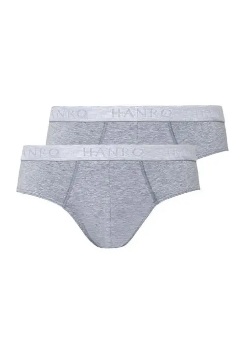 Hanro Cotton Essentials 2-pack Cotton Briefs - Light Melange