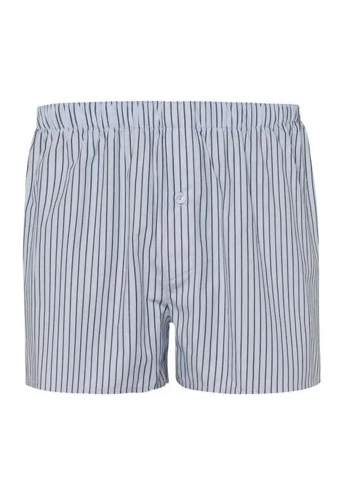 Hanro Fancy Woven Cotton Boxer - Light Grey Stripe