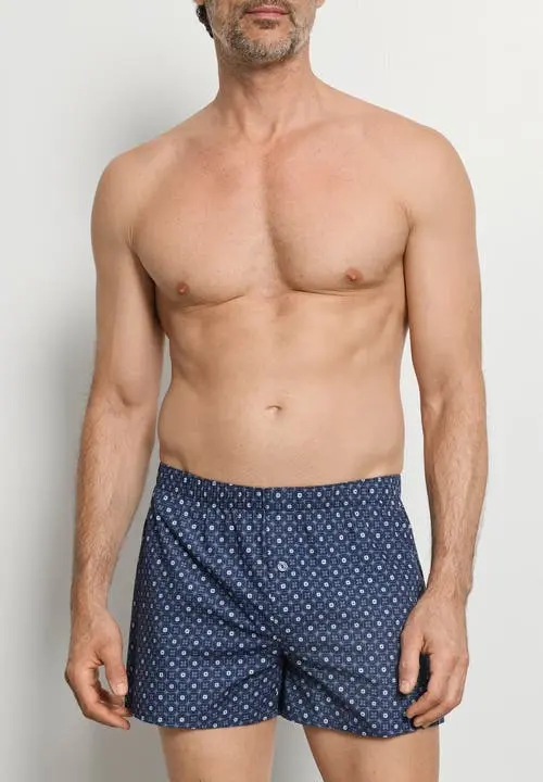 Hanro Fancy Woven Cotton Boxer - Squared Harmony