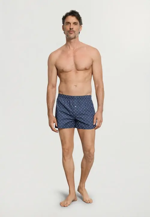 Hanro Fancy Woven Cotton Boxer - Squared Harmony