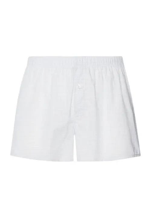 Hanro Fancy Woven Cotton Boxer - Squared Sky