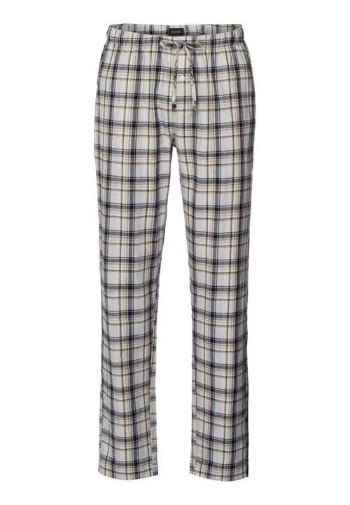 Hanro Cozy Comfort 100% Woven Cotton Flannel Pants - Cardamom Check