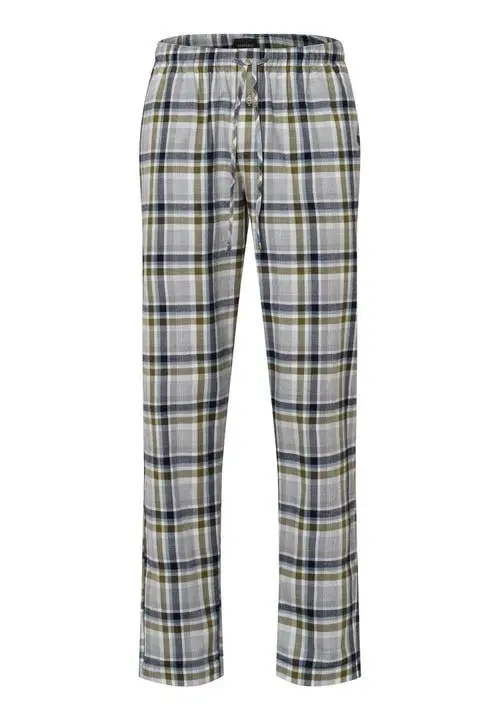 Hanro Cozy Comfort 100% Woven Cotton Flannel Pants - Wintry Check