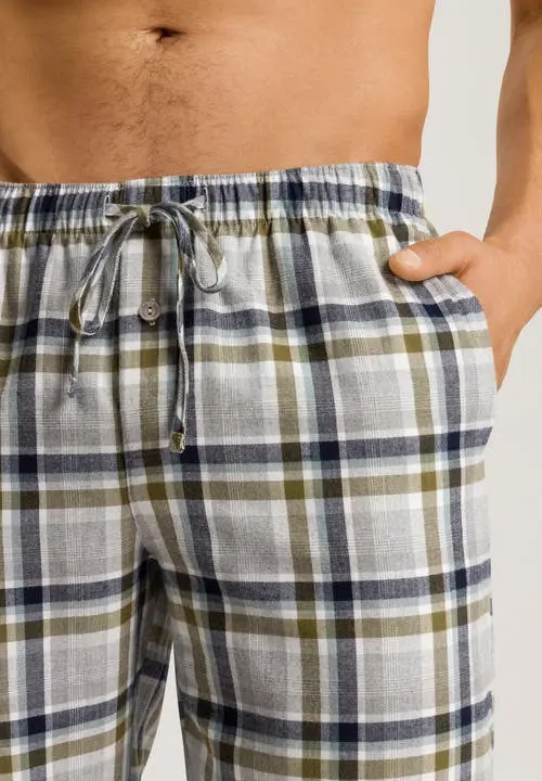 Hanro Cozy Comfort 100% Woven Cotton Flannel Pants - Wintry Check
