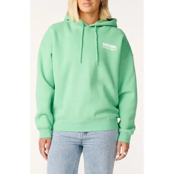 Rip Curl Surf Puff Print Graphic Hoodie - Light Green