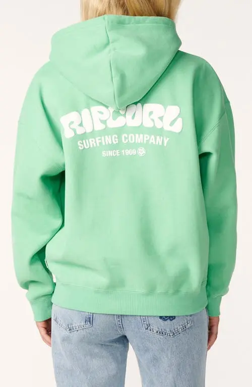 Rip Curl Surf Puff Print Graphic Hoodie - Light Green