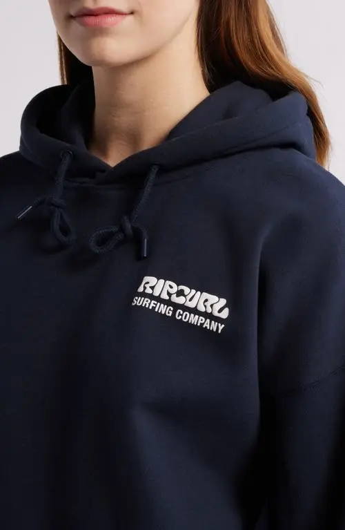 Rip Curl Surf Puff Print Graphic Hoodie - Navy