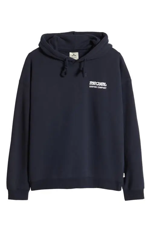 Rip Curl Surf Puff Print Graphic Hoodie - Navy