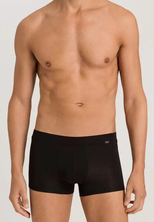 Hanro Natural Function Tencel And Cotton Boxer Brief - Black