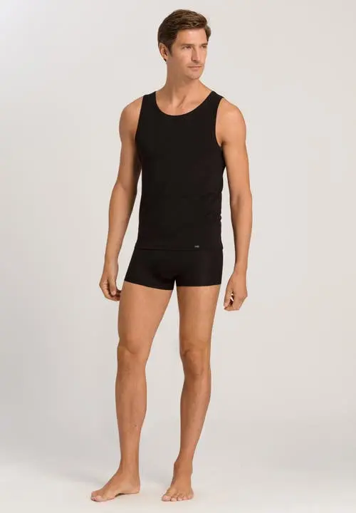 Hanro Natural Function Tencel And Cotton Boxer Brief - Black