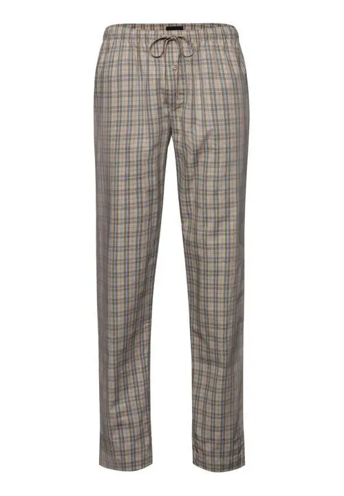 Hanro Night And Day Cotton Woven Pajama Pants - Amber Check