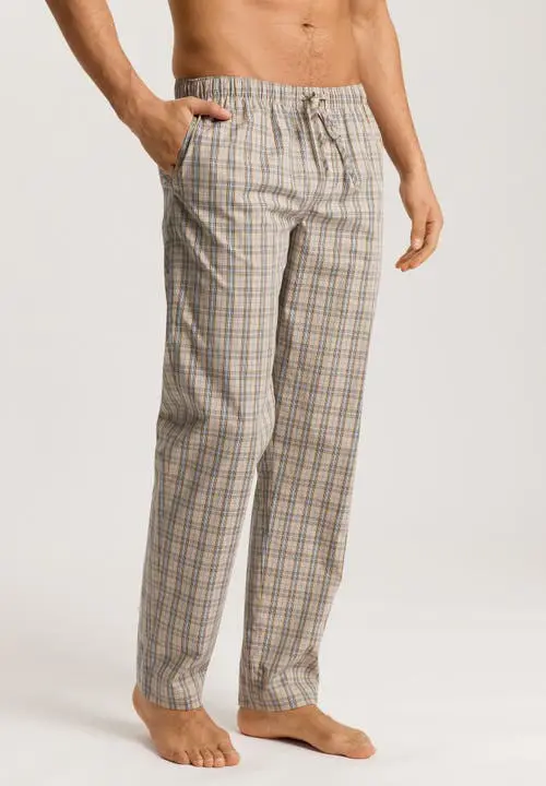 Hanro Night And Day Cotton Woven Pajama Pants - Amber Check