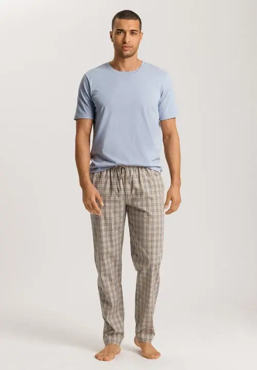 Hanro Night And Day Cotton Woven Pajama Pants - Amber Check