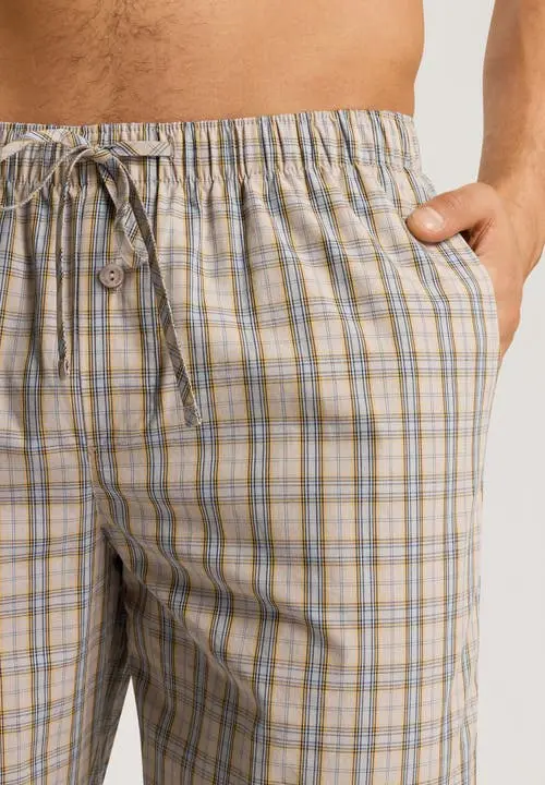 Hanro Night And Day Cotton Woven Pajama Pants - Amber Check