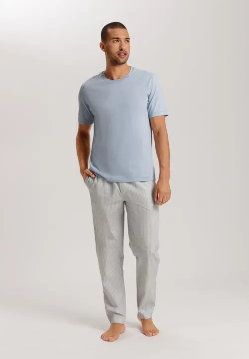 Hanro Night And Day Cotton Woven Pajama Pants - Light Stripe