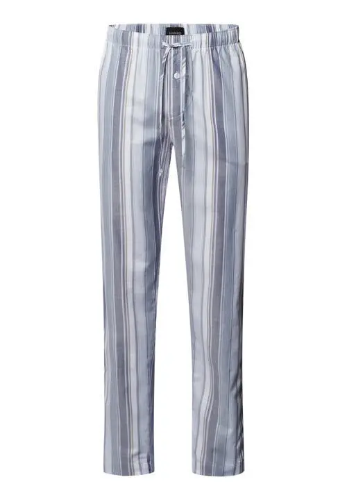 Hanro Night And Day Cotton Woven Pajama Pants - Smokey Blue Stripe